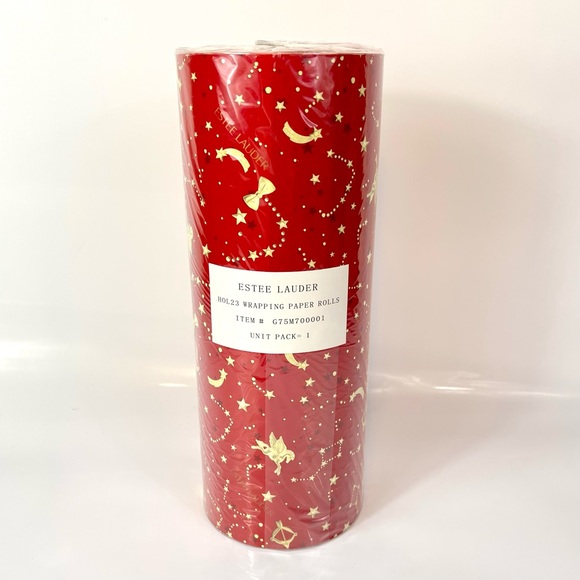 Estee Lauder | Holiday | Brand New Estee Lauder Red Celestial Holiday Gift Wrapping Paper Roll 2 ...